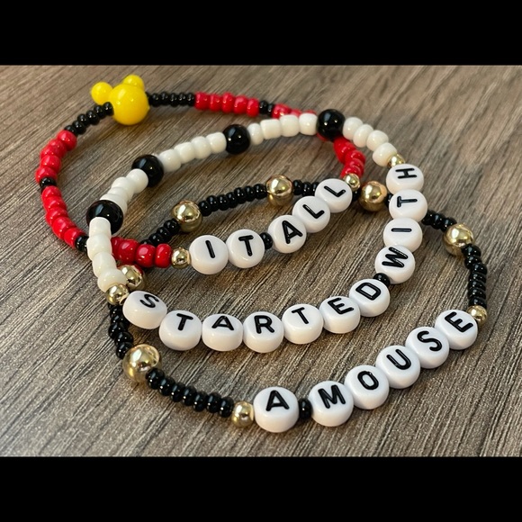 Handmade | Jewelry | Disney Inspired Bracelet Stack It All Started With A Mouse | Poshmark